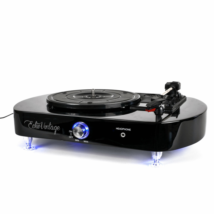 Vitrola Toca Discos Luminous - Black com Iluminação de LED - Echo ...